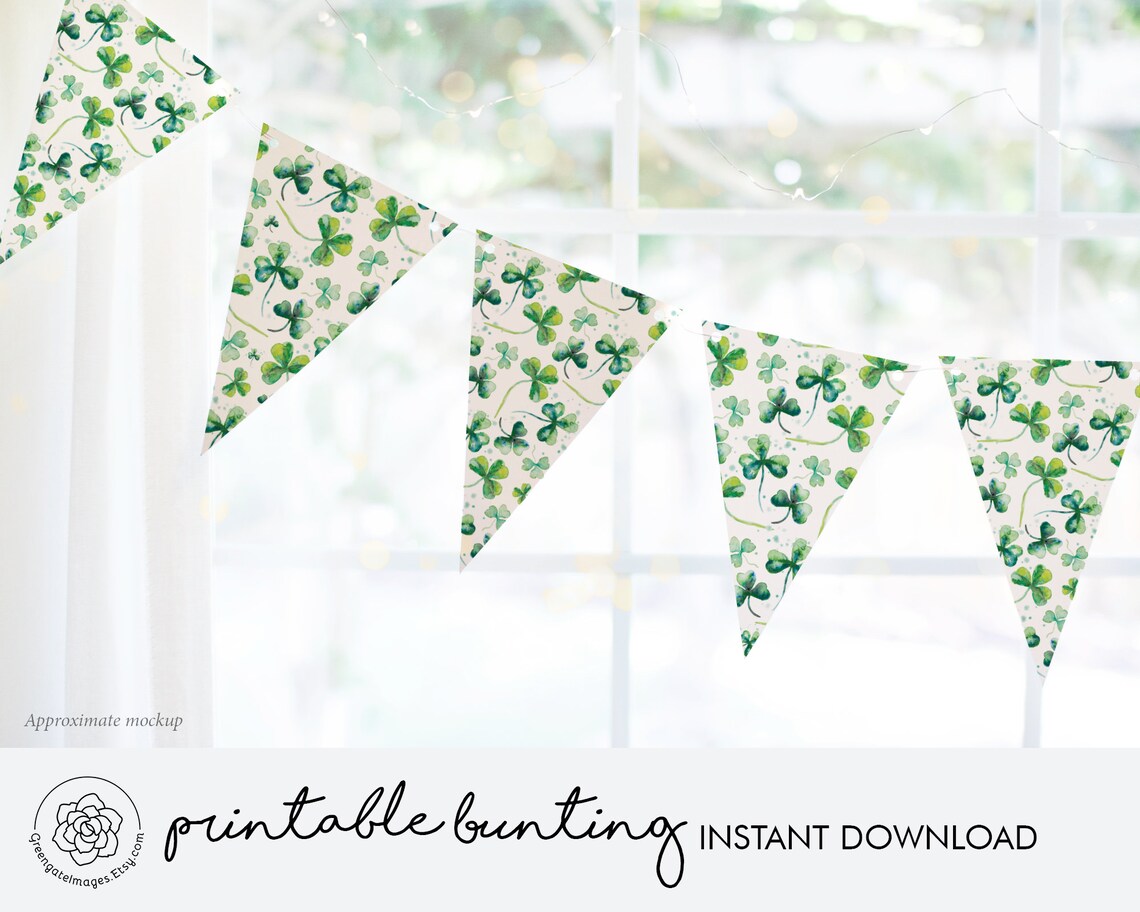 St. Patrick's Day Bunting PRINTABLE Banner Flags - Etsy