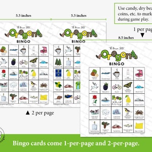 Oregon Bingo Cards: Printable Bingo Cards, 50 Cards Senior Citizen ...