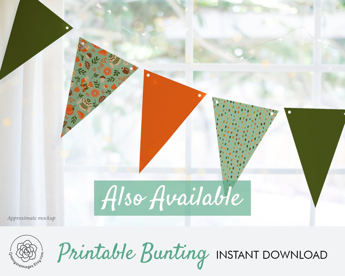 Fall Bunting PRINTABLE Instant Download PDF. - Etsy
