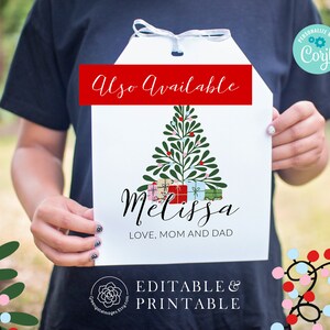 Giant XL Christmas Gift Tag - PRINTABLE Editable Corjl, Extra Large Tag ...