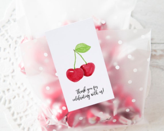 Cherry Gift Tags Printable Gift Tag Editable Corjl Favor - Etsy
