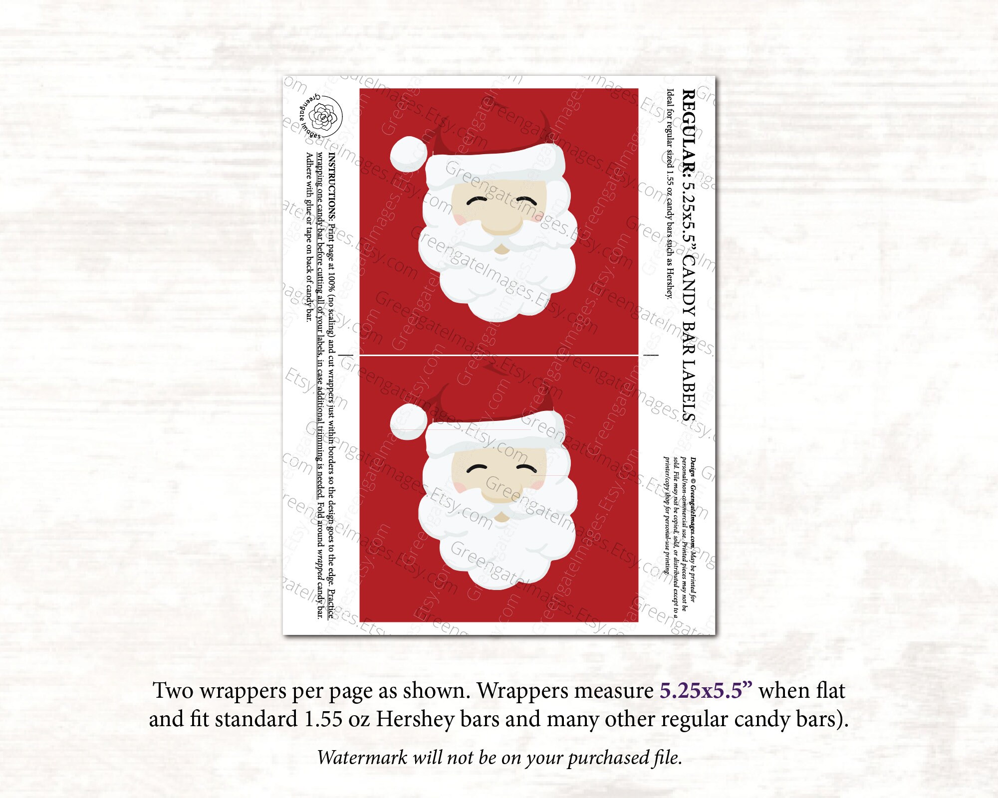 Santa & Snowman Candy Bar Wrapper Duo - PRINTABLE Standard Bar Wrapper ...