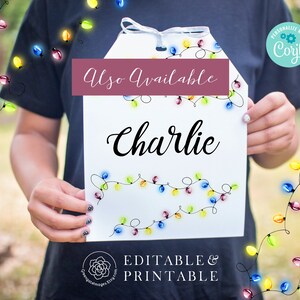 Giant XL Christmas Gift Tag - PRINTABLE Editable Corjl, Extra Large Tag ...