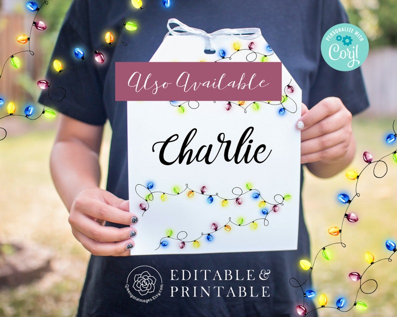 Giant XL Christmas Gift Tag - PRINTABLE Editable Corjl, Extra Large Tag ...