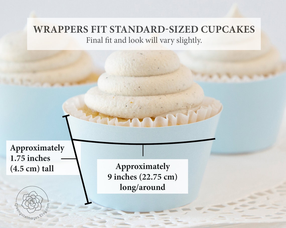 Solid Light Blue Cupcake Wrapper printable instant download | Etsy
