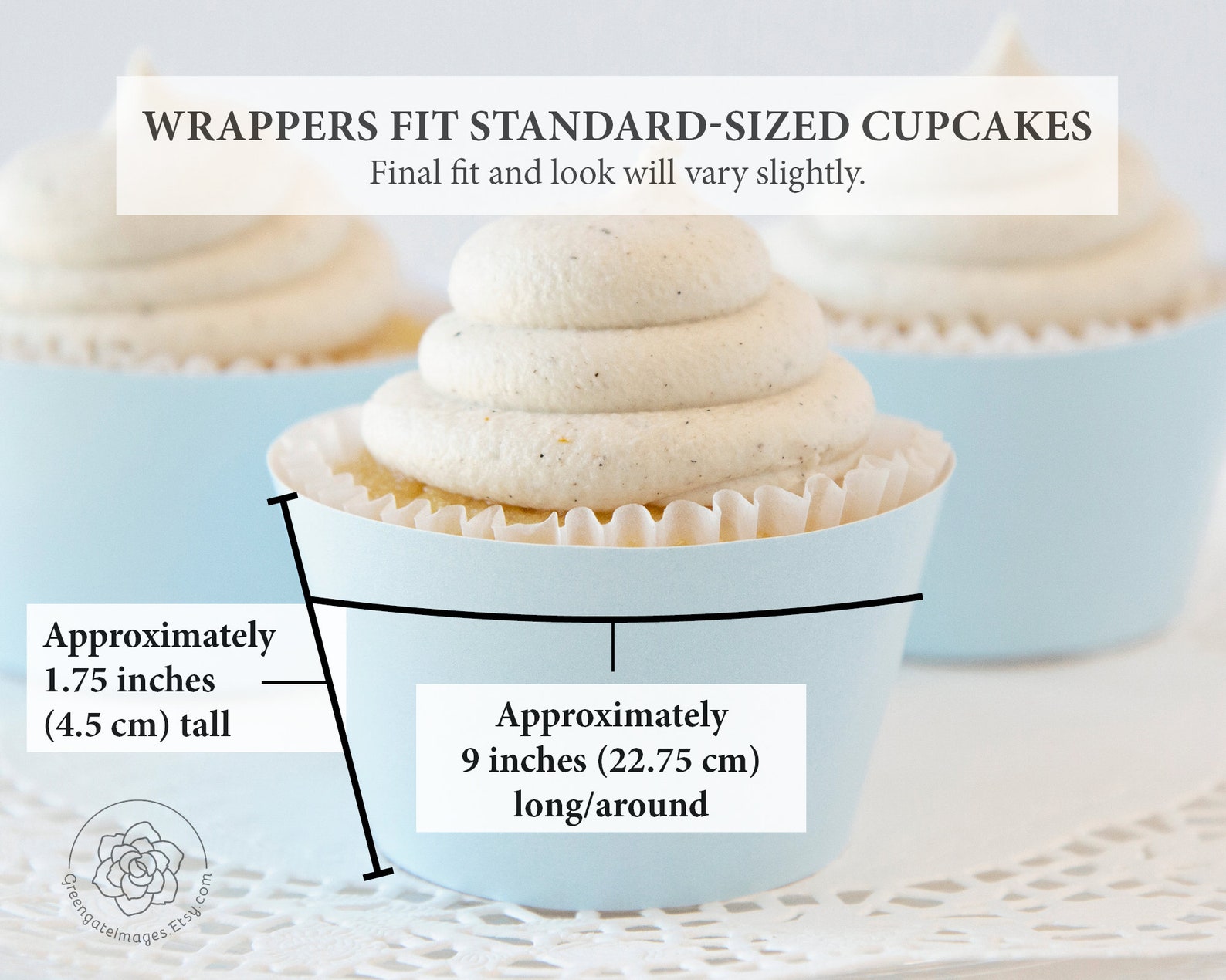 Solid Light Blue Cupcake Wrapper Printable Instant Download - Etsy