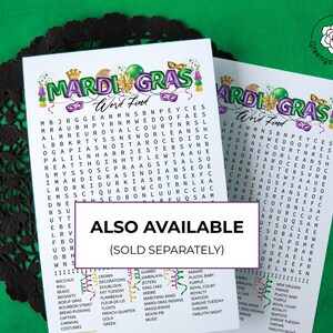 Mardi Gras Bingo Cards: 50 Printable Bingo Cards, Senior Citizen ...