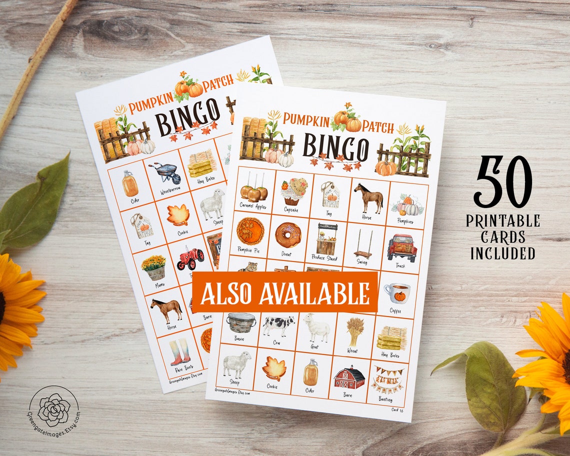 Apple Picking Bingo Cards: PRINTABLE Bingo With Labeled Pictures. 50 ...