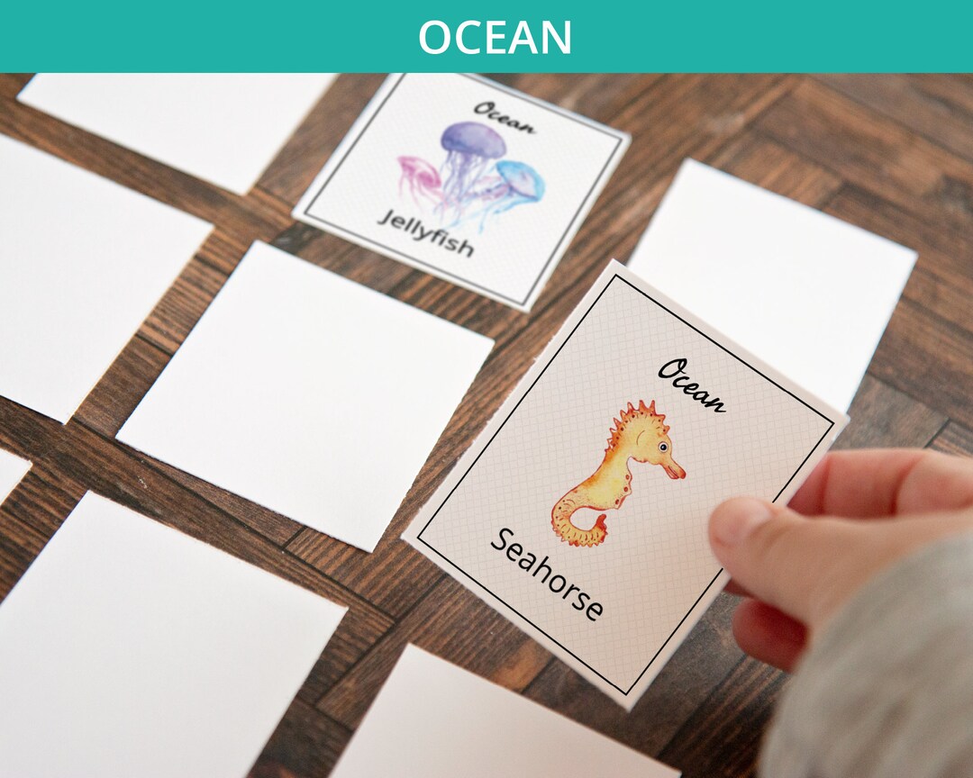 Ocean Memory Game - PRINTABLE Downloadable Activity PDF. Matching Game ...