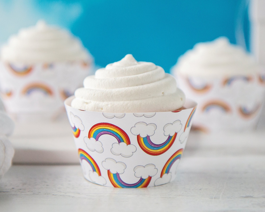 Rainbows Cupcake Wrapper Printable Cupcake Sleeve Rainbow - Etsy