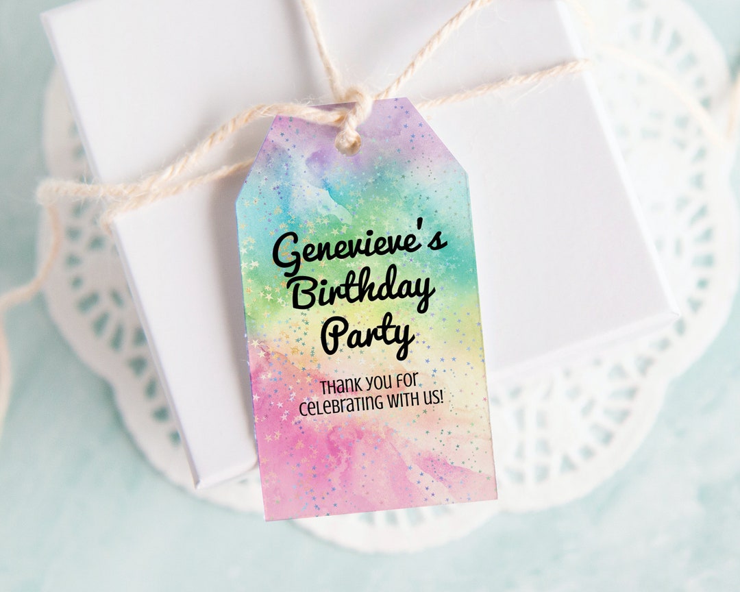 Pastel Rainbow Gift/favor Tag - Printable Gift Tag, Editable Corjl ...