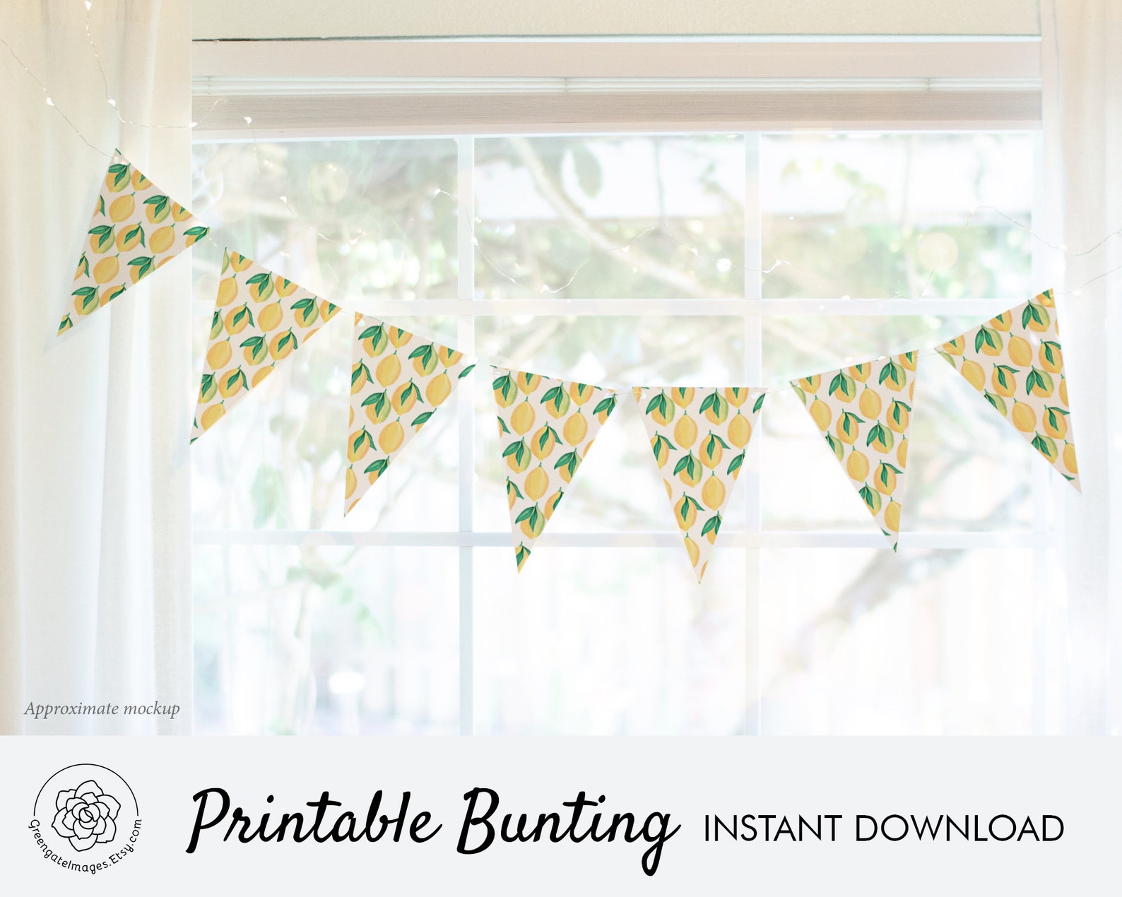 Lemon Bunting Printable Lemon Party Decor Printable Banner | Etsy