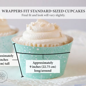 Mint Green Snowflake Cupcake Wrappers - Printable Cupcake Wrappers ...