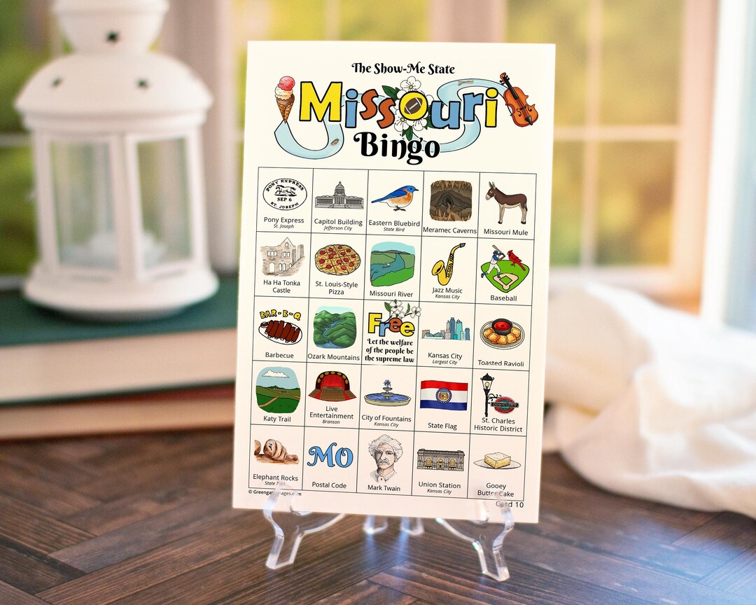 Missouri Bingo Cards - 50 PRINTABLE Unique Cards Download Instantly ...