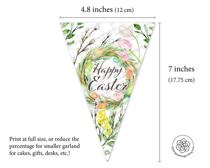 Easter Bunting - PRINTABLE Banner Flags, Instant Digital Download ...