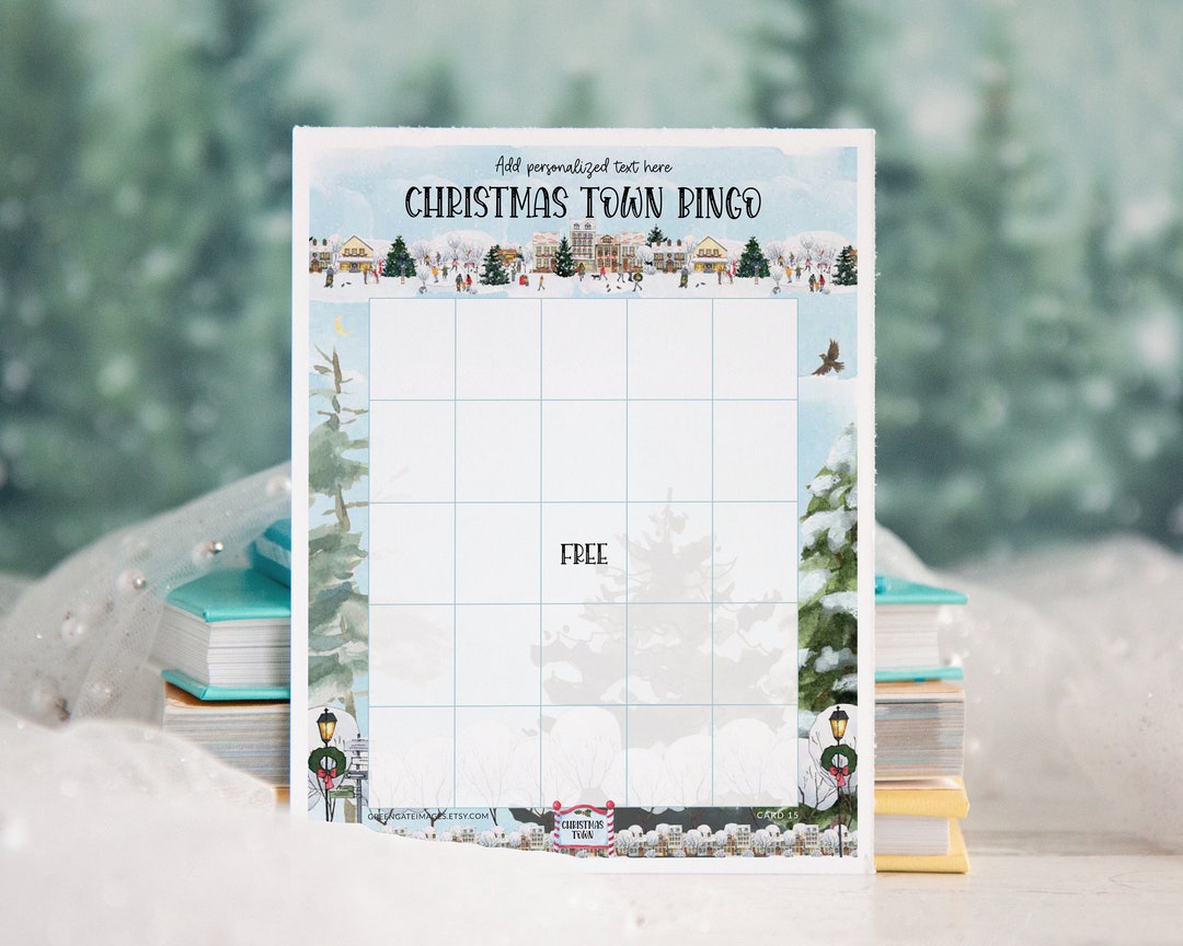 FILLABLE Christmas Town Bingo Template: 50 Cards Printable Pdf ...