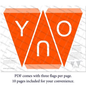 Orange Letter Banner - PRINTABLE, Editable Banner PDF. Instant Digital ...