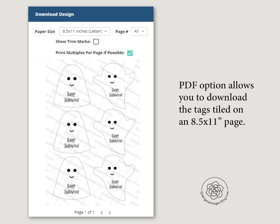 Halloween Ghost Gift Tags Printable Gift Tags Favor Tags | Etsy
