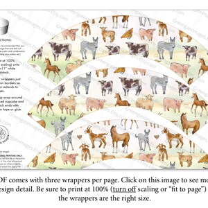 Farm Animal Cupcake Wrappers - PRINTABLE Cupcake Wraps Pdf, Barnyard ...