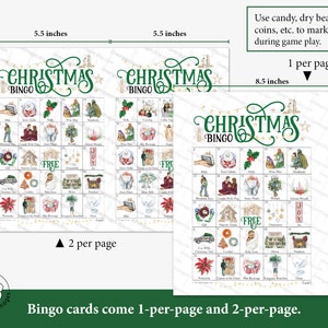CHRISTIAN Christmas Bingo - 50 PRINTABLE Unique Cards. Instant Download ...
