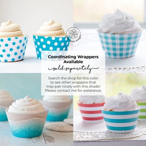 Aquamarine Cupcake Wrapper - PRINTABLE Digital Download PDF. Bold ...