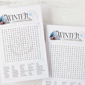Winter Word Find - PRINTABLE Downloadable Activity. Cold Weather Word ...