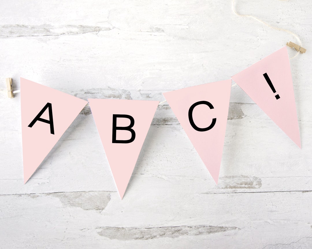 Blush Pink Letter Banner - PRINTABLE, Editable Banner PDF. Instant ...