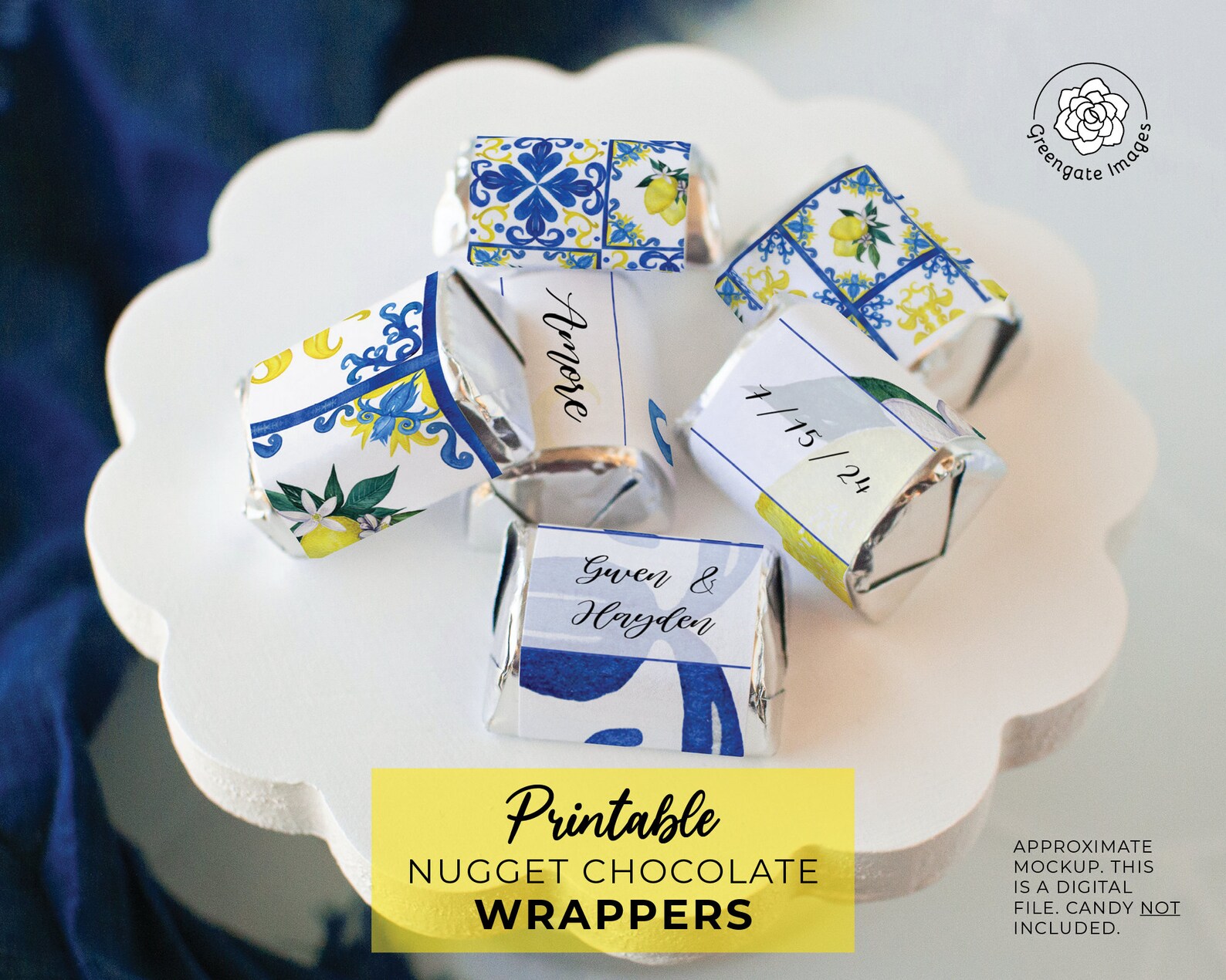 Lemons & Tile Nugget Wrappers - Printable/fillable PDF Download for ...
