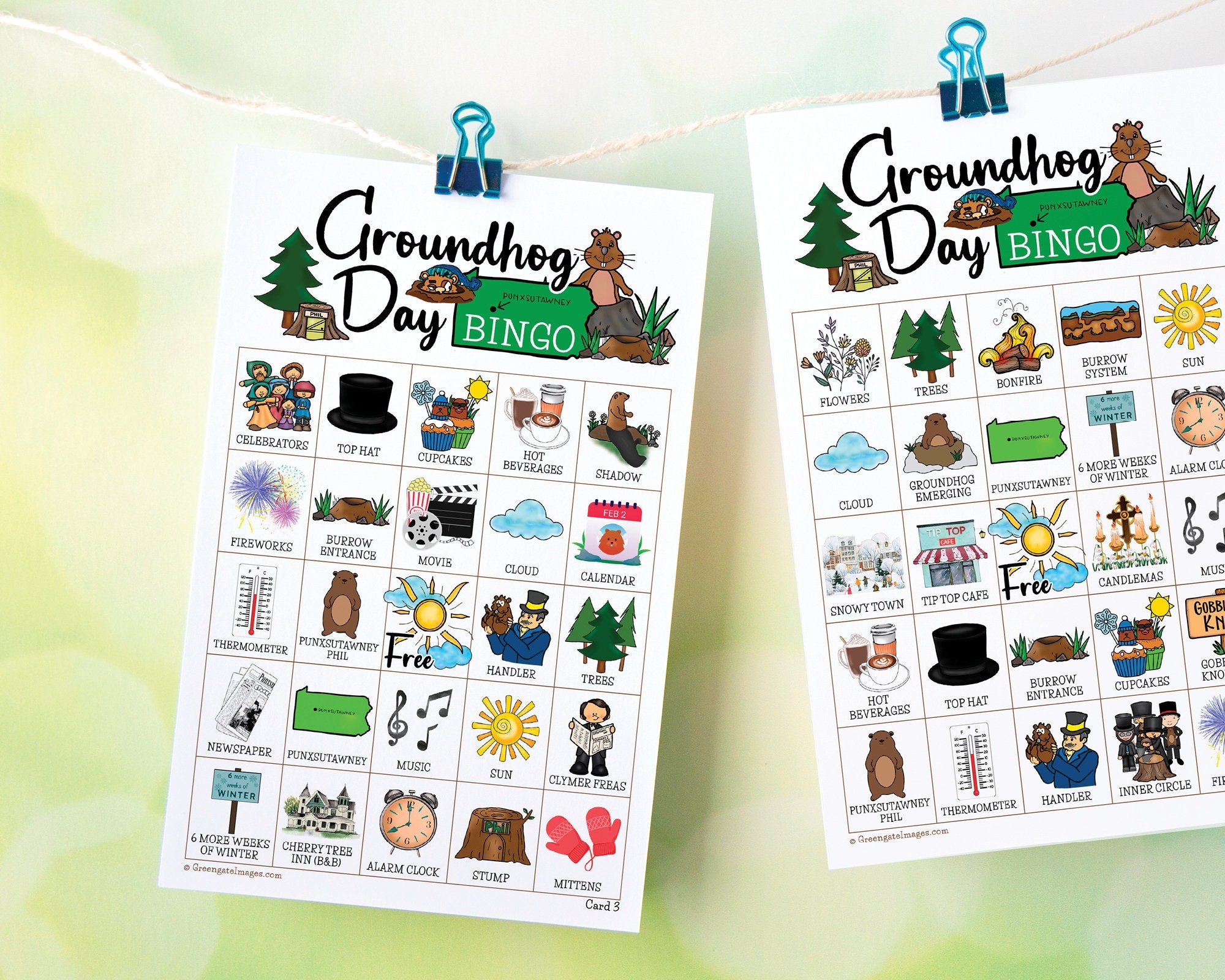 Groundhog Day Bingo - 50 PRINTABLE Unique Cards. Instant Digital ...