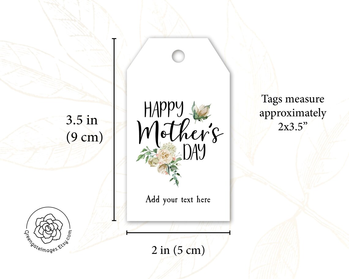 Mother's Day Gift Tags Printable Gift Tag Editable | Etsy