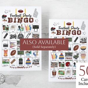 Football Bingo: PRINTABLE 50 Cards, Bingo Pdf Game, Fan Party Game ...