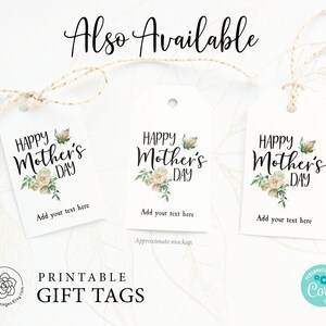 Mother's Day Gift Tags Printable Gift Tag Editable | Etsy