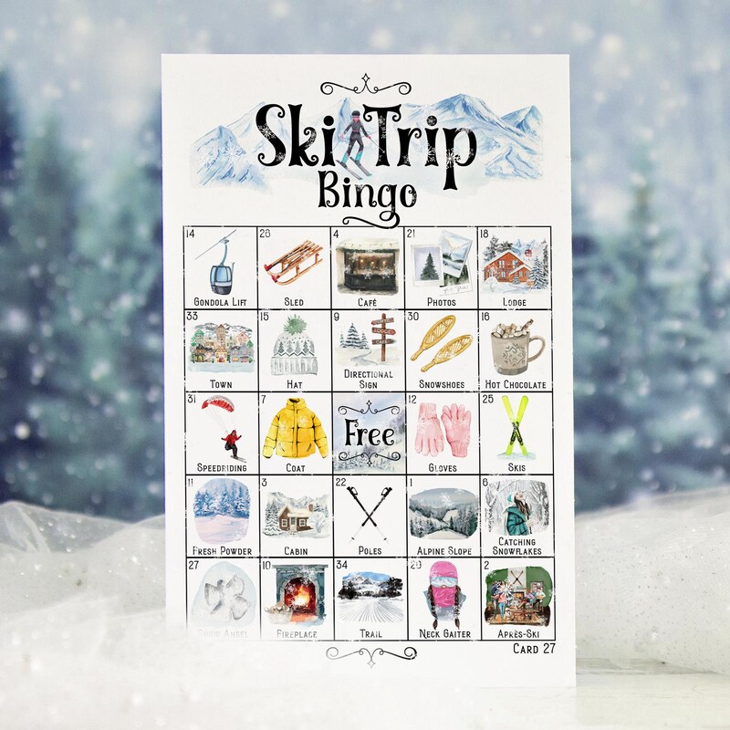 Skiing Card Game - Etsy