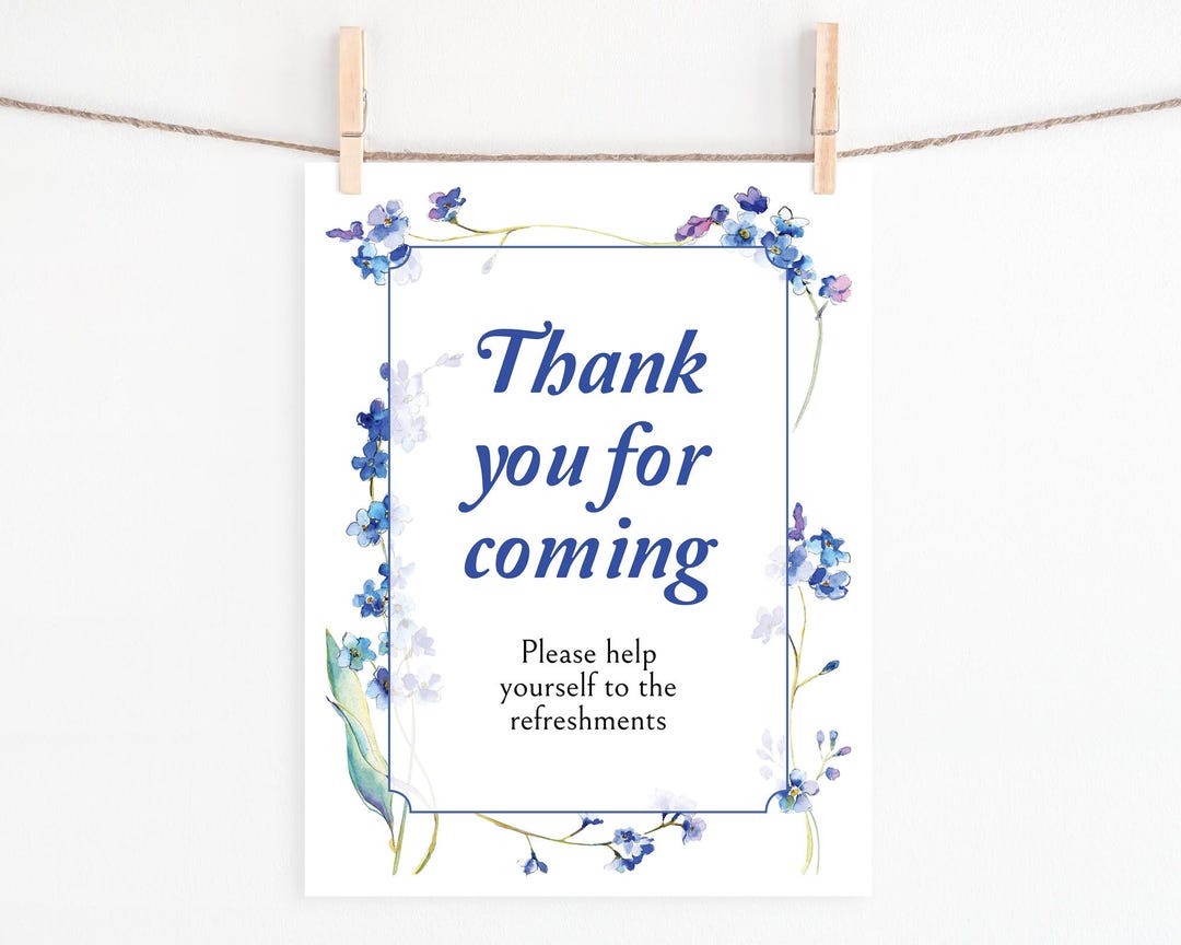 Forget-me-not Sign Template Editable Corjl 8.5x11 Sign. Letter Size ...