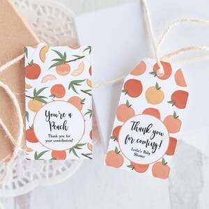 Peach Gift/favor Tags Template - PRINTABLE Digital Download. Favor Bag ...