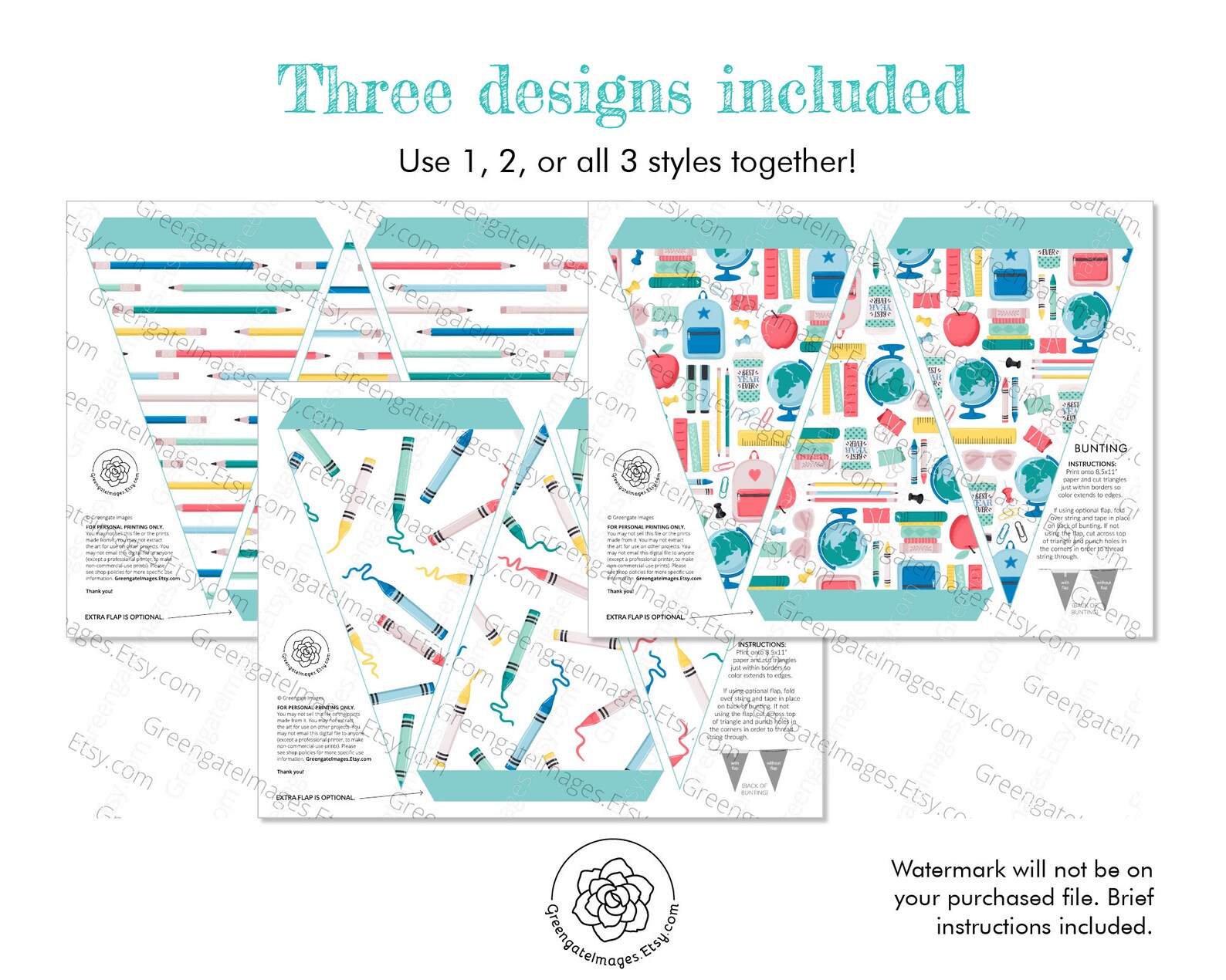 School/classroom Bunting PRINTABLE Banner for Teachers Back - Etsy