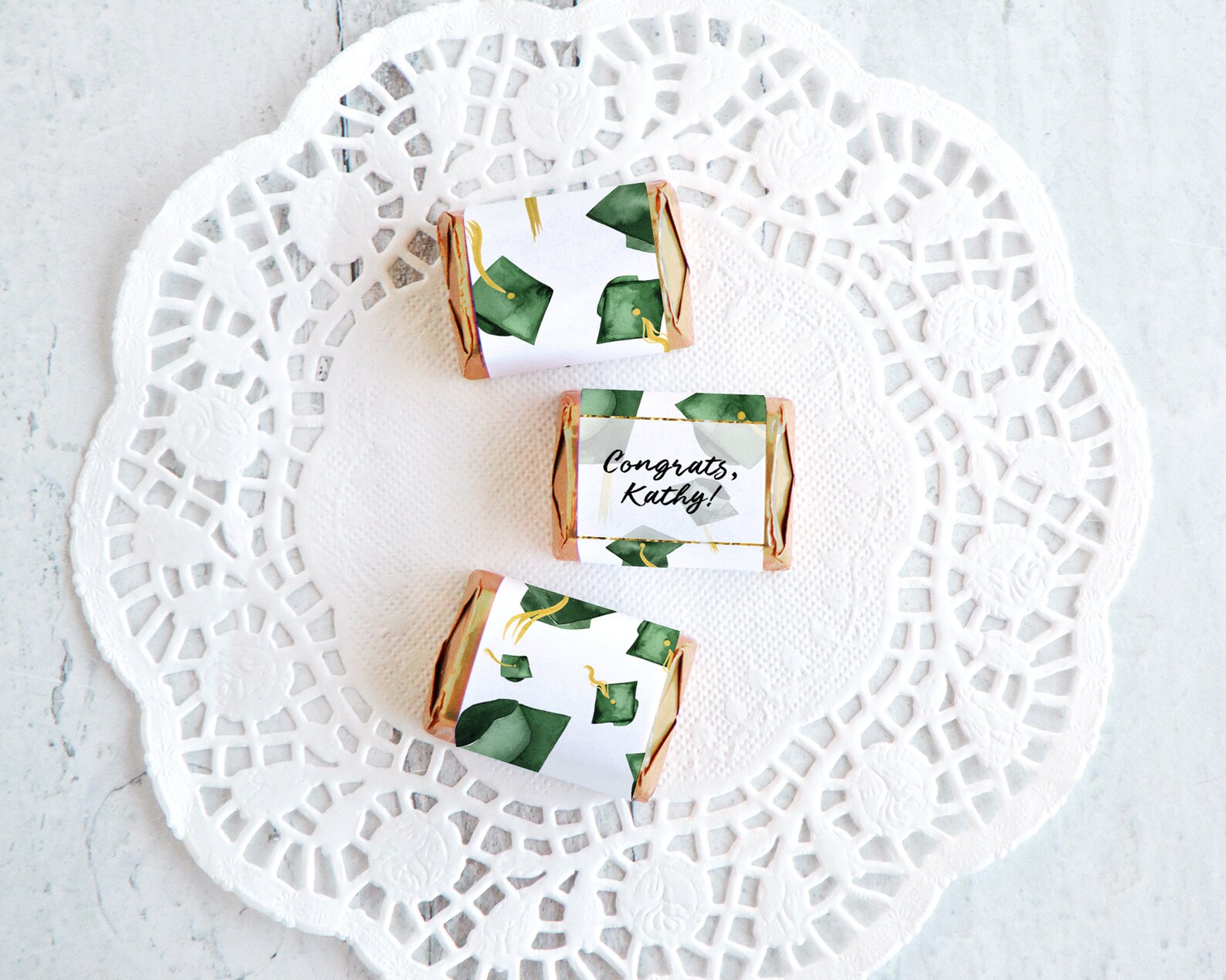 Green Cap Graduation Nugget Wrappers - Printable/fillable PDF Download ...