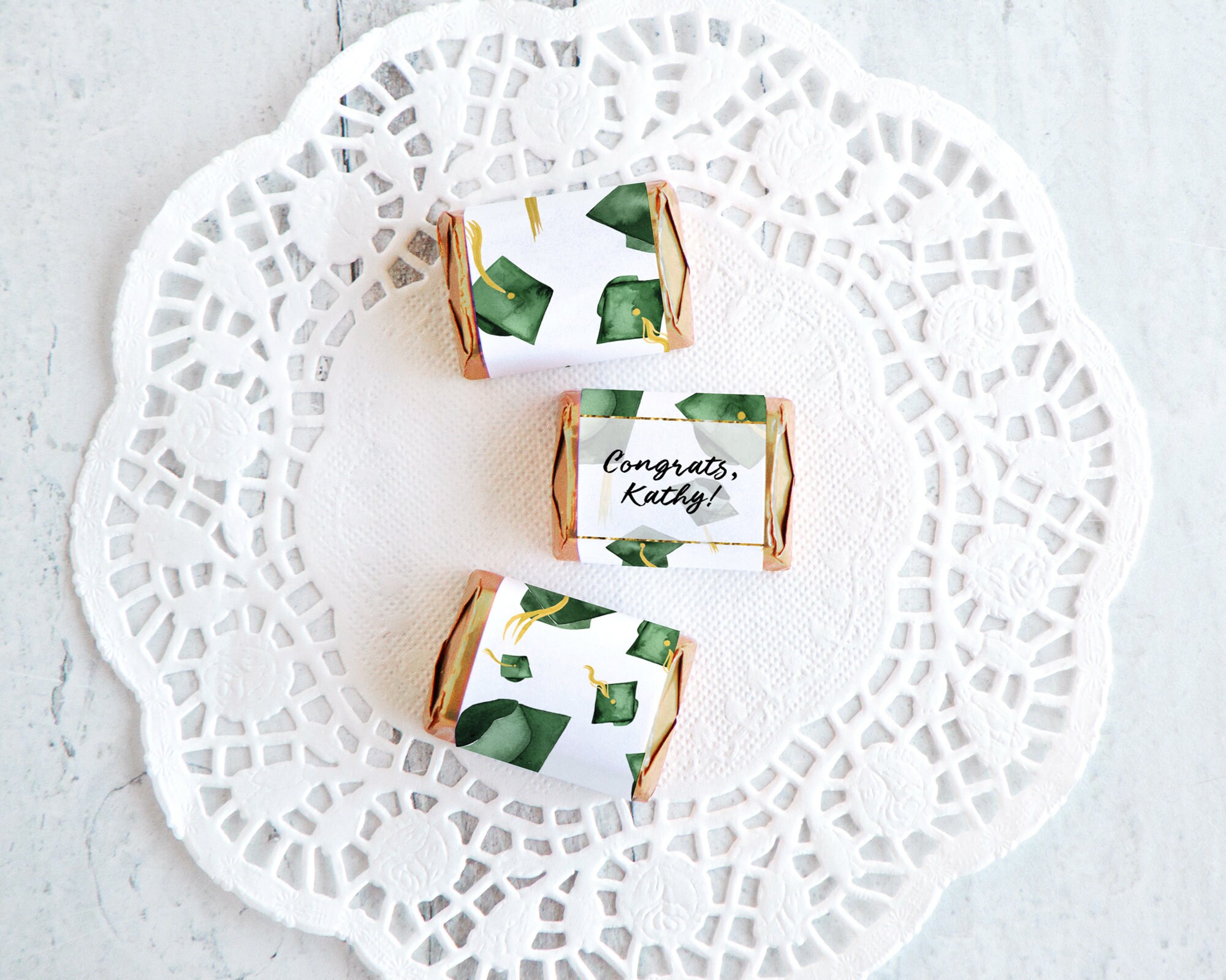 Green Cap Graduation Nugget Wrappers - Printable/fillable PDF Download ...