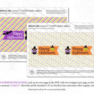 Halloween Candy Bar Wrappers - PRINTABLE Candy Bar Wrapper, Happy ...
