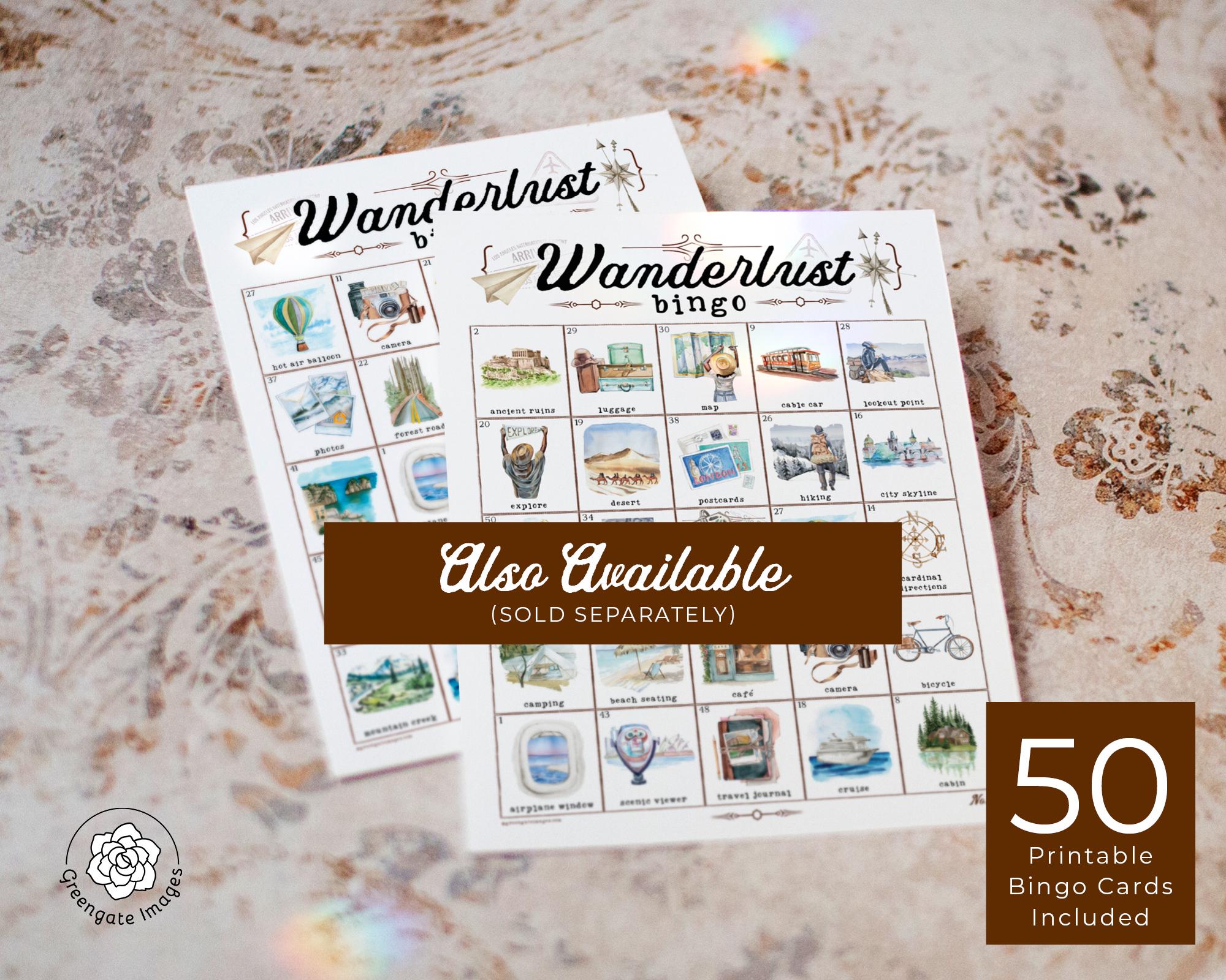 Travel Bingo: PRINTABLE 50 Cards, Bingo Pdf Party Ideas, Senior Citizen ...