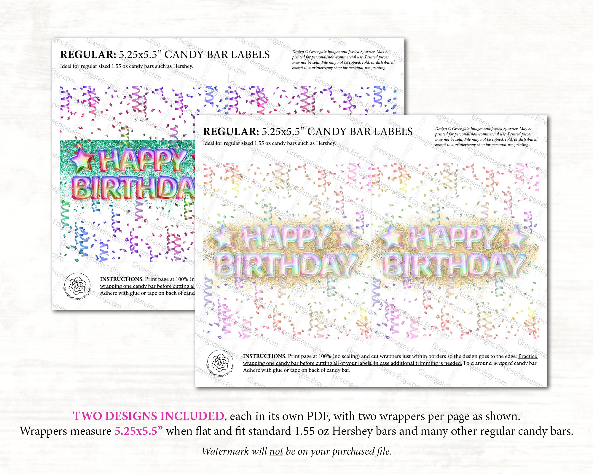 Happy Birthday Candy Bar Wrappers - PRINTABLE Standard Bar Wrapper, Pdf ...