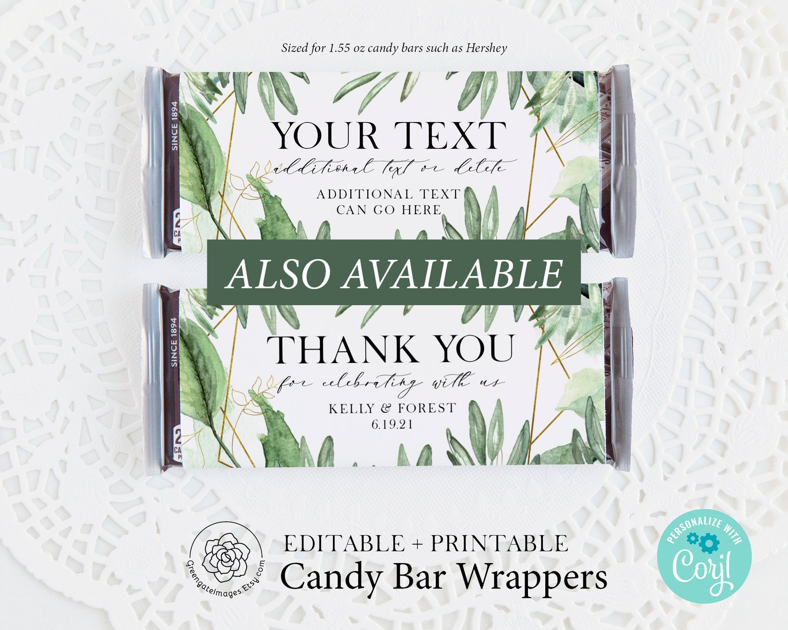 Wedding Candy Bar Wrappers PRINTABLE Custom Candy Wrap, Editable in ...