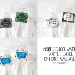 School Water Bottle Label - PRINTABLE, Corjl Editable, Back to School ...