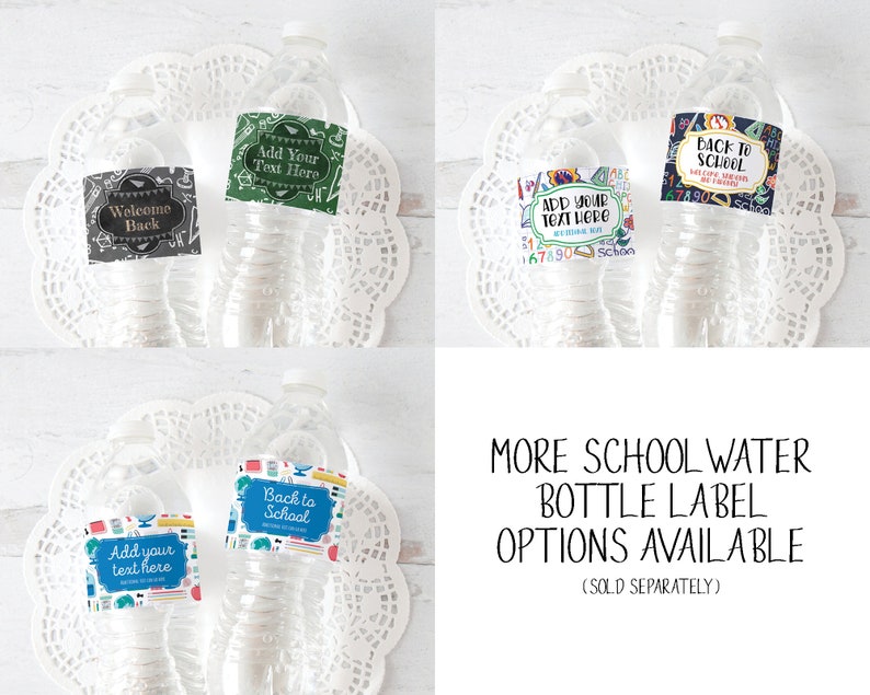 School Water Bottle Label PRINTABLE Corjl Editable Back to - Etsy