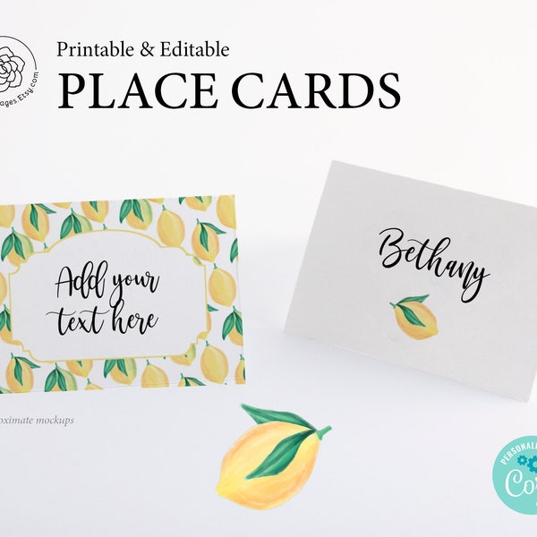 Lemon Placecards - Etsy