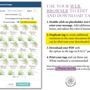 Succulent Gift Tags - PRINTABLE Favor Tags That You Can Edit in Corjl ...