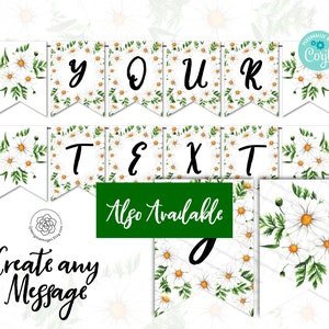 Daisy Bunting - PRINTABLE Banner Flags Instant Digital Download, April ...