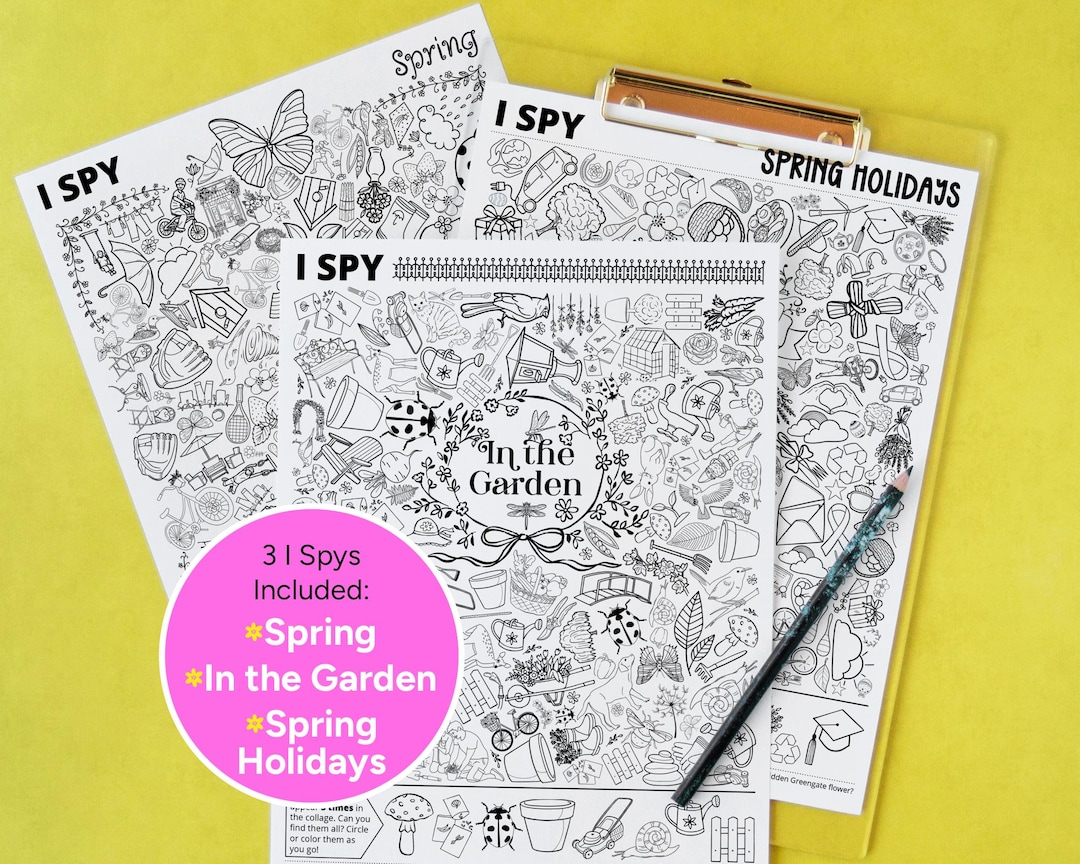 Spring/gardening/holidays I Spy Bundle - PRINTABLE. Answer Key Included ...