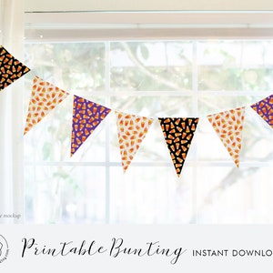 Candy Corn Bunting - PRINTABLE Halloween Banner Decor, Halloween Ideas ...
