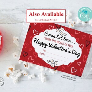 Valentine's Day Popcorn Wrapper - PRINTABLE Microwave Popcorn Wrapper ...